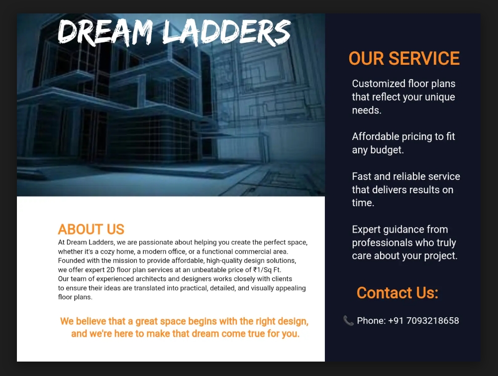 Dream Ladders | Affordable 2D Floor Plans